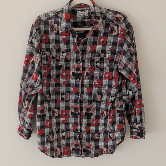 Bugle Boy | Tops | Valentines Deal Vintage Bugle Boy Heart Patterned ...